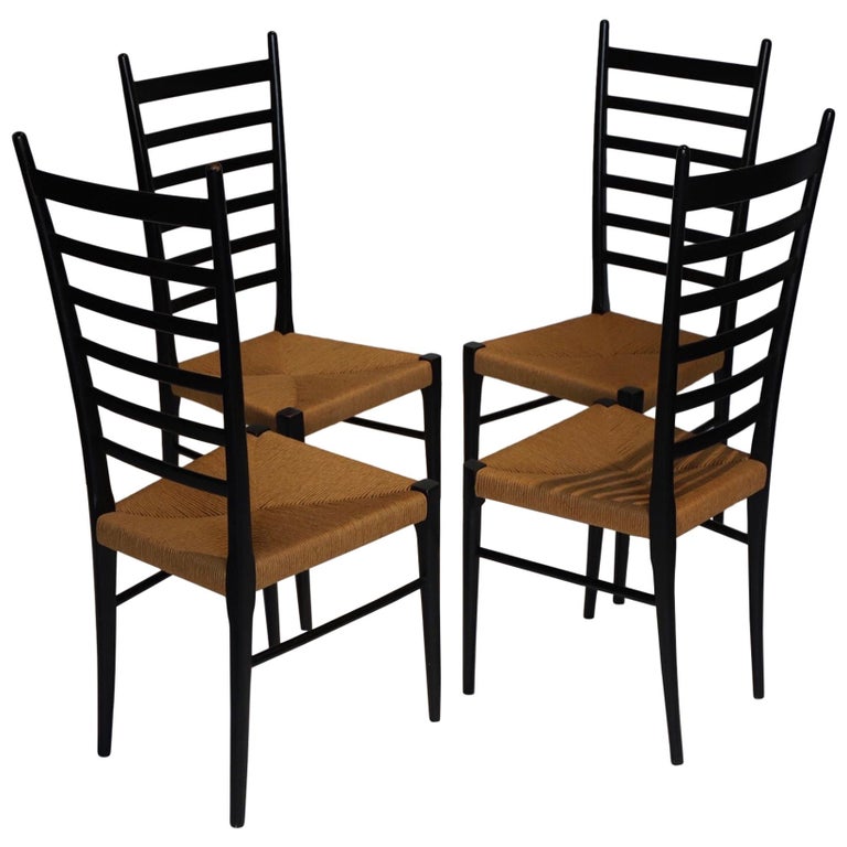 Italian Ladder Back Dining Chairs at 1stDibs