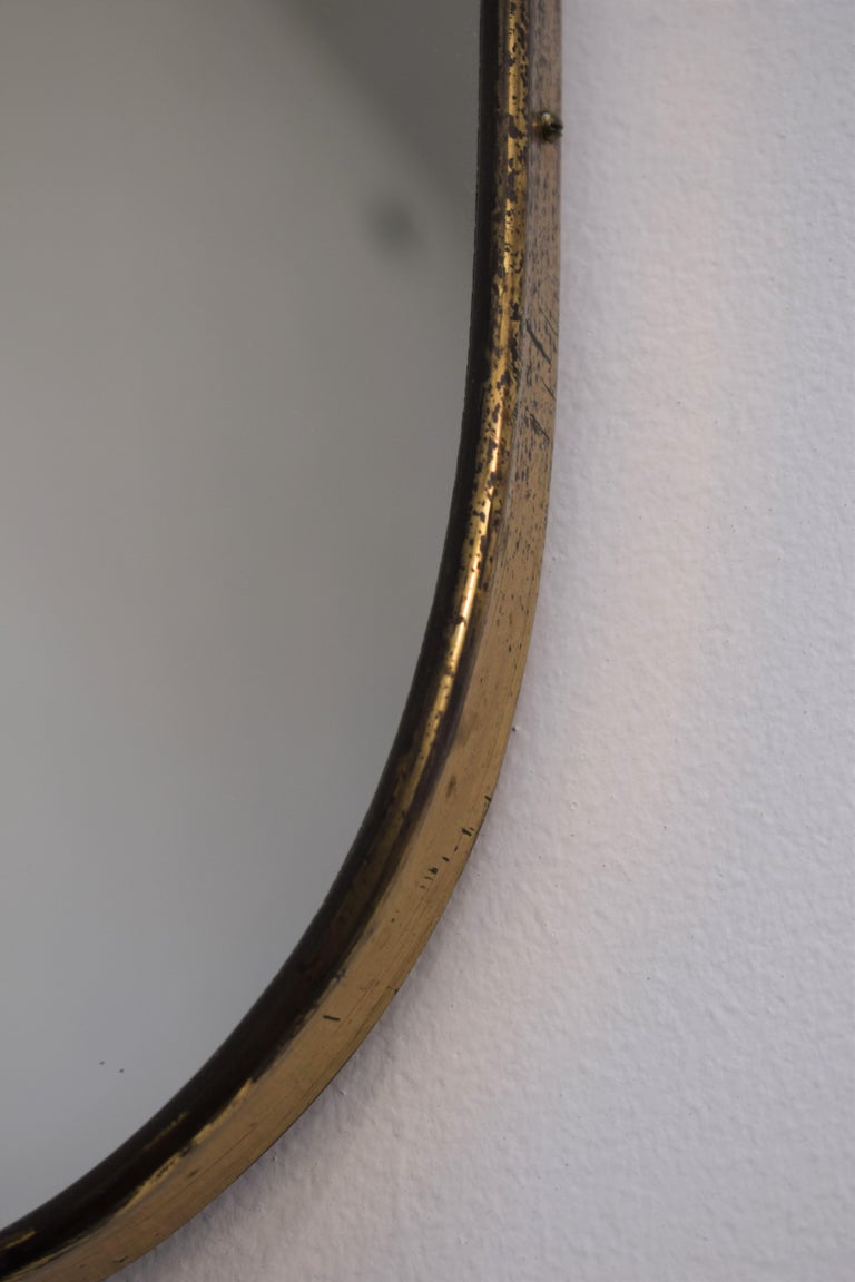 Italian large brass mirror, 1950s For Sale at 1stDibs