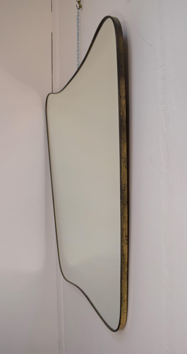 Italian large brass mirror, 1950s For Sale at 1stDibs