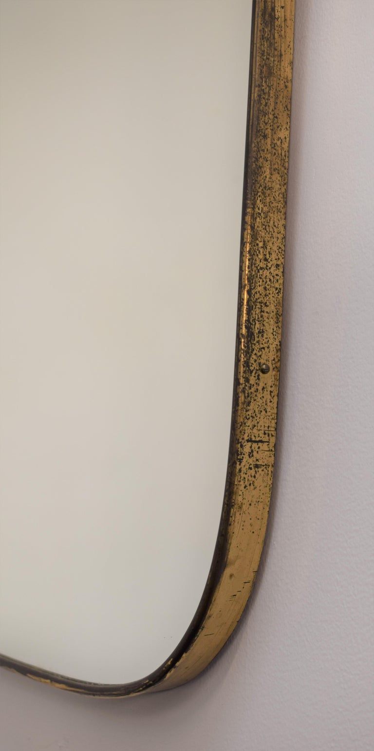 Italian large brass mirror, 1950s For Sale at 1stDibs