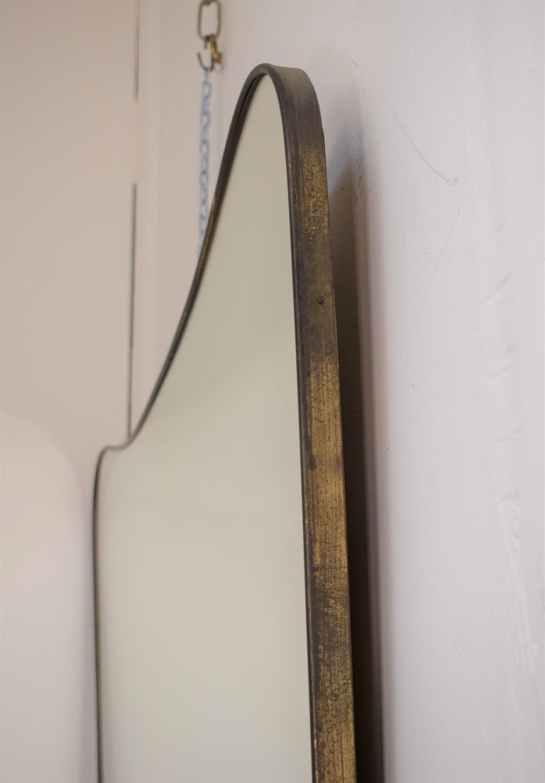 Italian large brass mirror, 1950s For Sale at 1stDibs