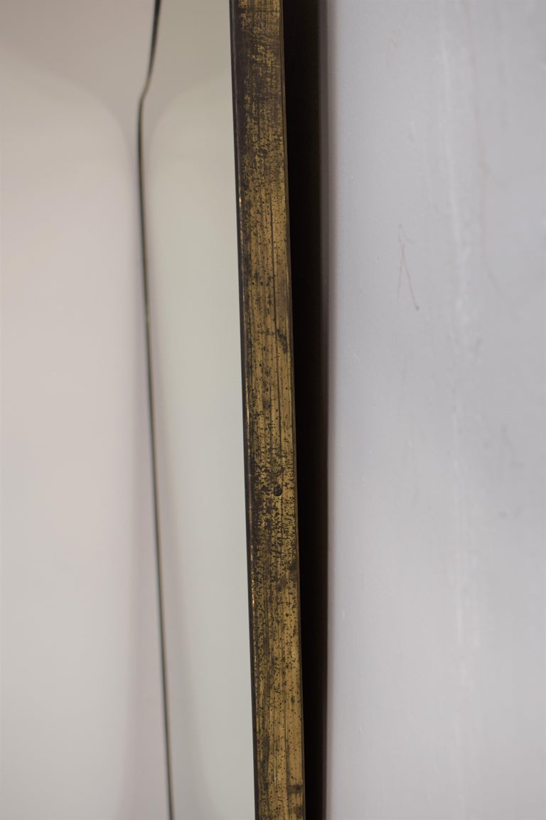 Italian large brass mirror, 1950s For Sale at 1stDibs