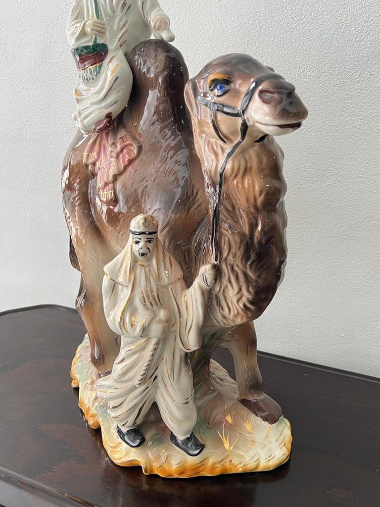Italian Large Capodimonte Hand Painted Camel Porcelain, 1950s For Sale ...