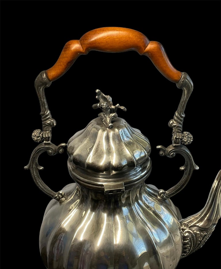 Italian Large Sterling Silver 925 Teapot Kettle with Stand by Alfredo A ...