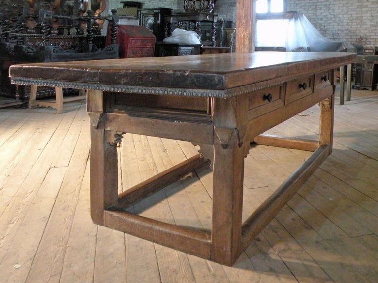 Italian Late 16th Century Renaissance Walnut Center or Library Table ...