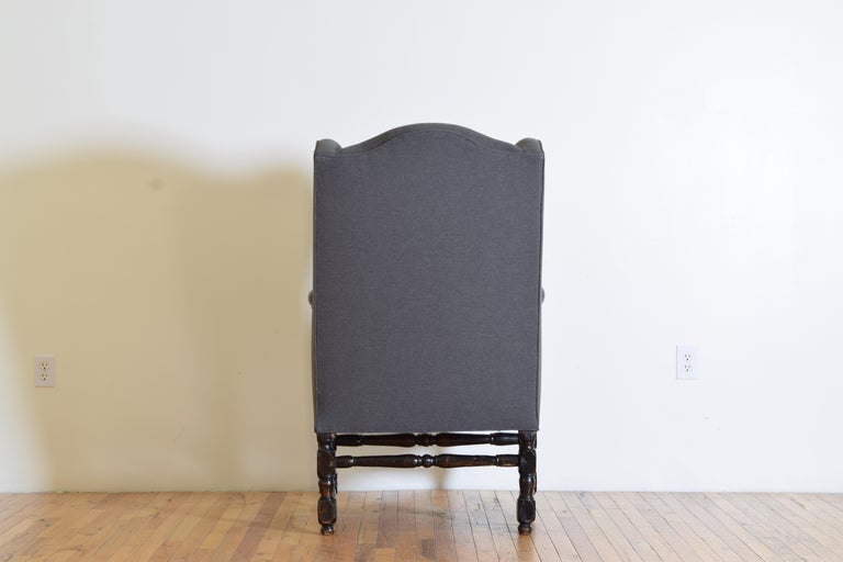 Italian Late Baroque Period Walnut and Upholstered Wing Chair, Early ...
