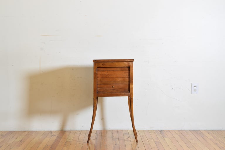 Italian Late Neoclassic Cherrywood Tamboor Front Marble Top Table, 4thq ...