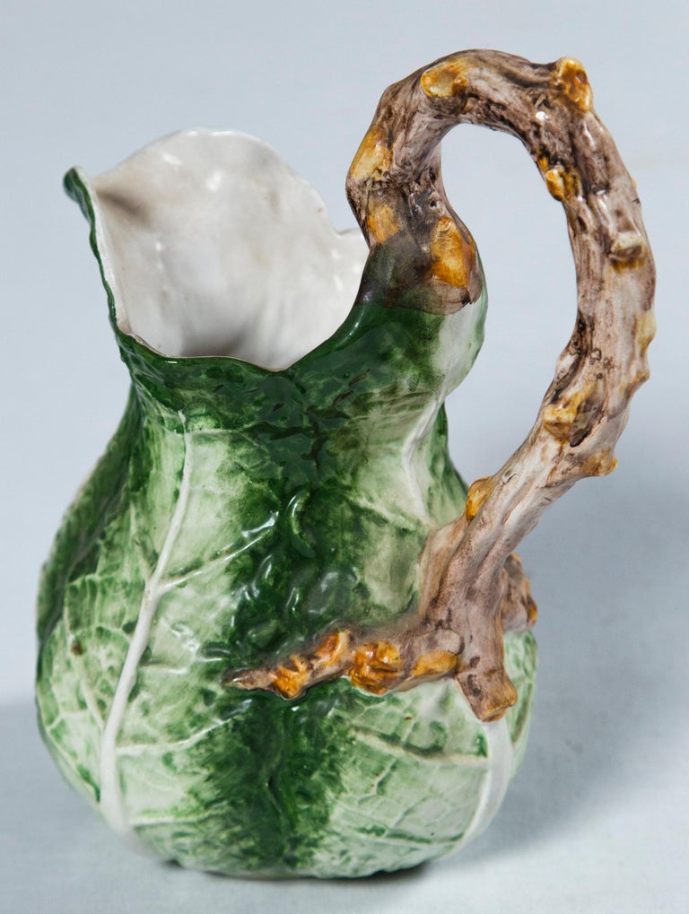 Italian Leaf Form Ceramic Pitcher For Sale at 1stDibs