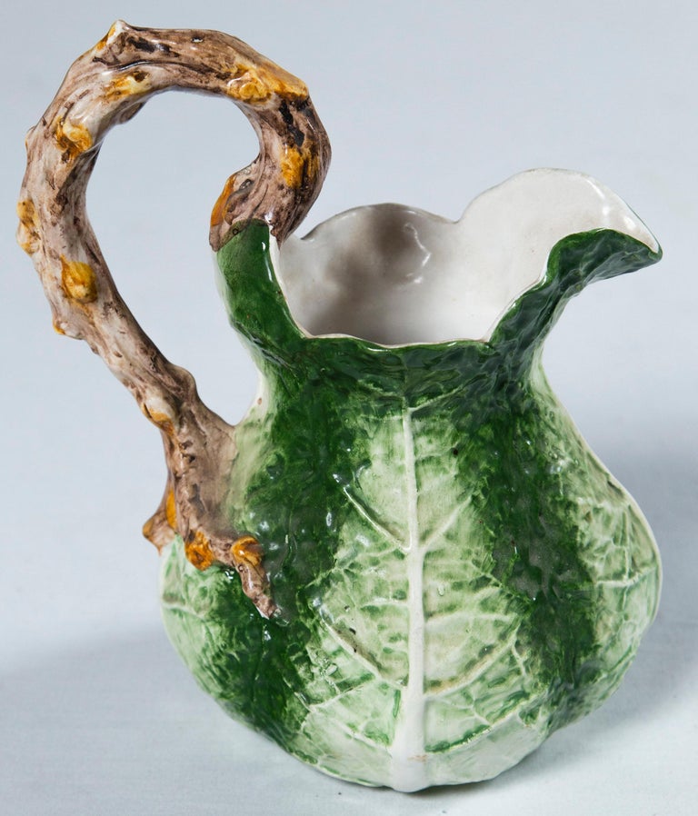 Italian Leaf Form Ceramic Pitcher For Sale at 1stDibs