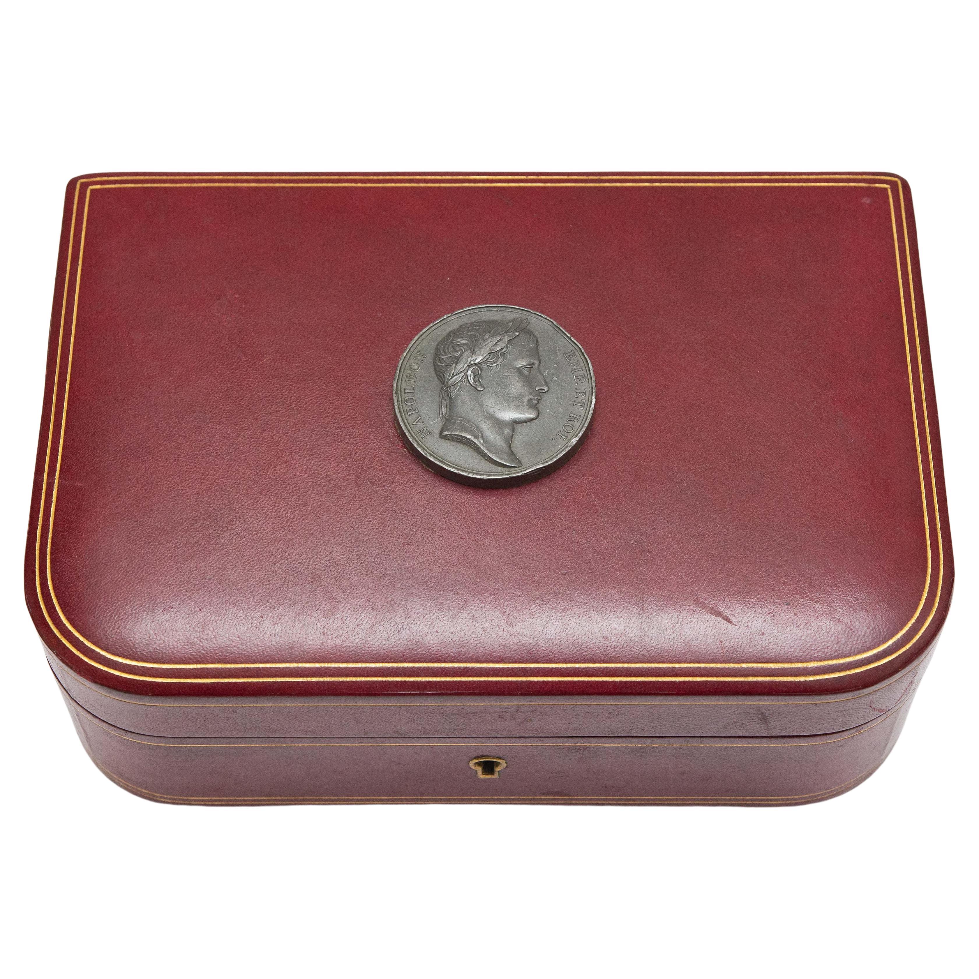 Italian Mark Cross Burgundy Leather Jewelry Box at 1stDibs