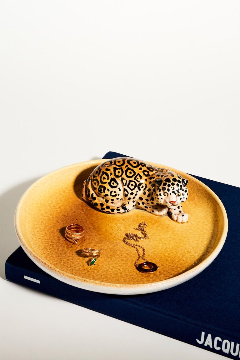 Italian Leopard Ceramic Dish at 1stDibs