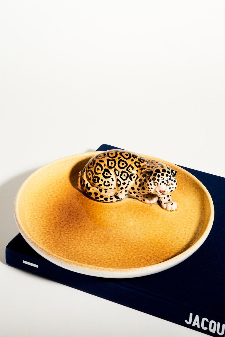 Italian Leopard Ceramic Dish at 1stDibs