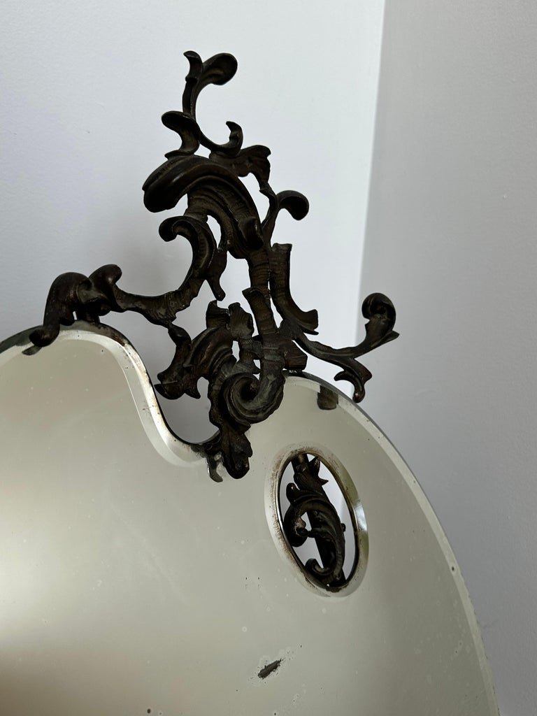 Italian Liberty Free Standing Console Mirror with Brass Frame, 1900 For ...