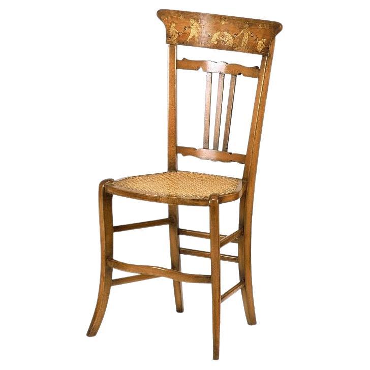 Vienna Chair in Walnut and Straw, Black Felt Upholstered Seat. Made in ...