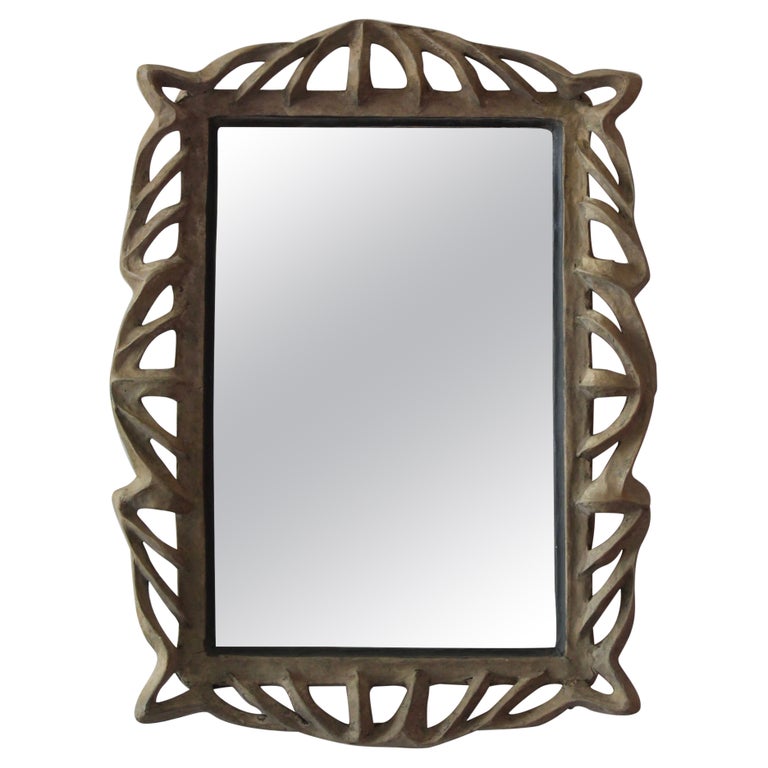 Italian Liberty, Wall Mirror, Papier-mâché, Mirror Glass, Italy, c ...