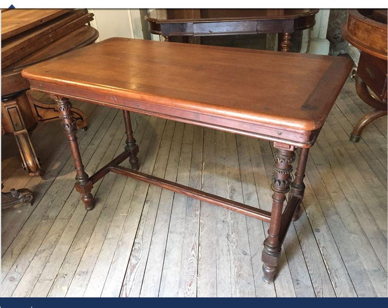 Italian Library Table in Mahogany and Larch from 1890s at 1stDibs