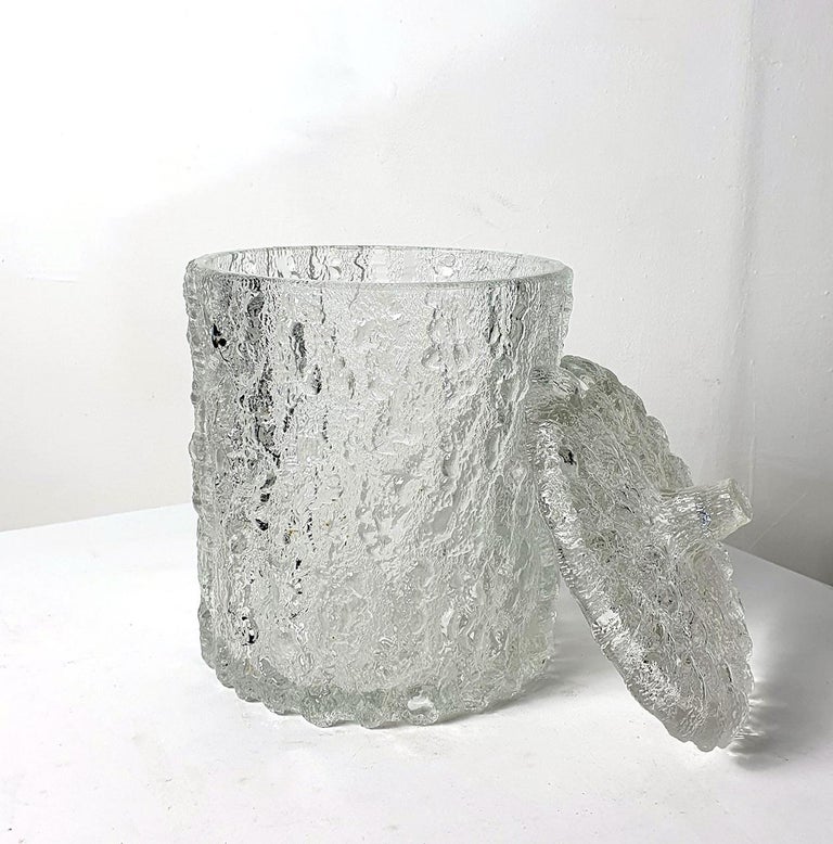 Italian Lidded Punch Bowl in Glass, 1970's For Sale at 1stDibs