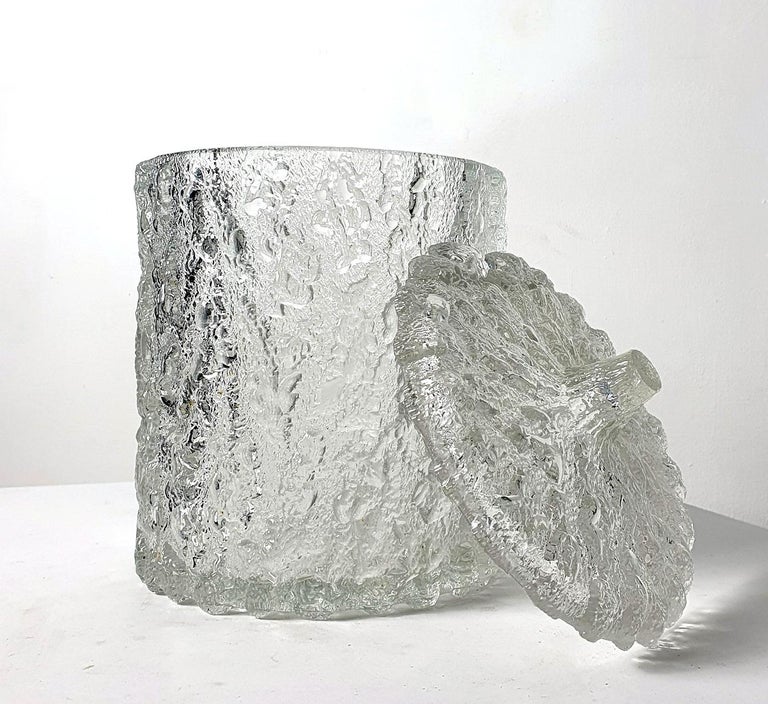 Italian Lidded Punch Bowl in Glass, 1970's For Sale at 1stDibs