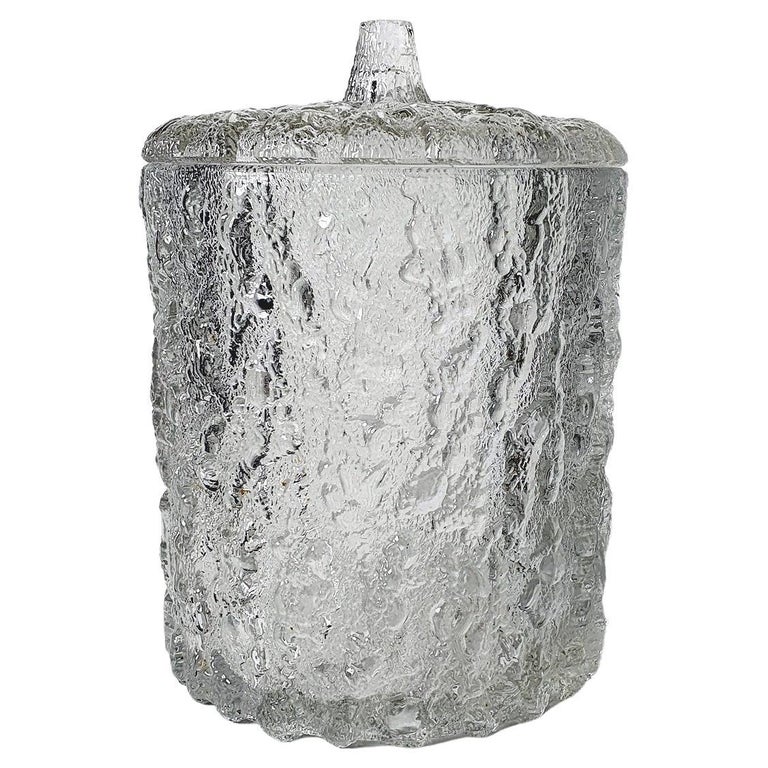 Italian Lidded Punch Bowl in Glass, 1970's For Sale at 1stDibs