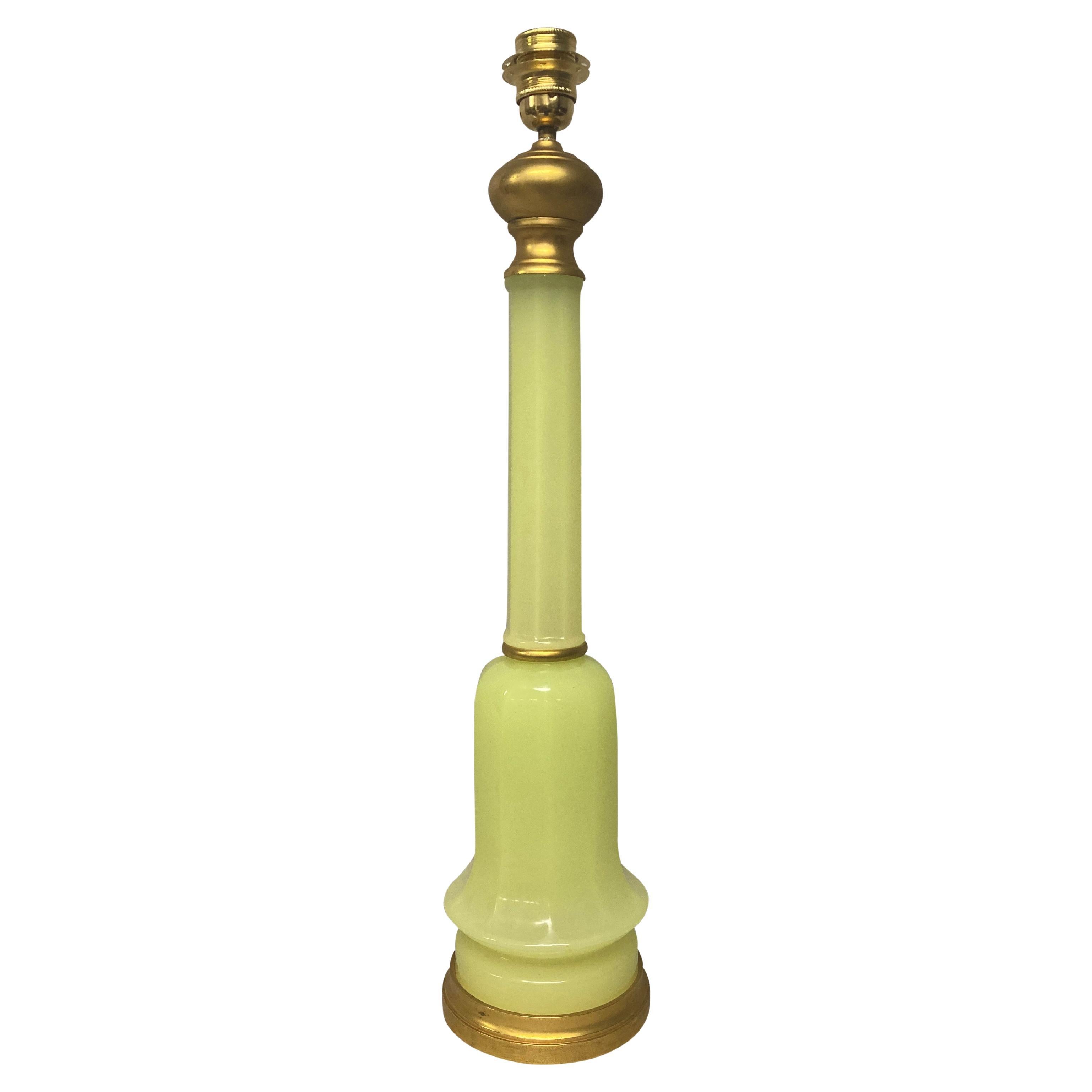 Pair Absinthe Coloured Murano Glass Lamps For Sale at 1stDibs