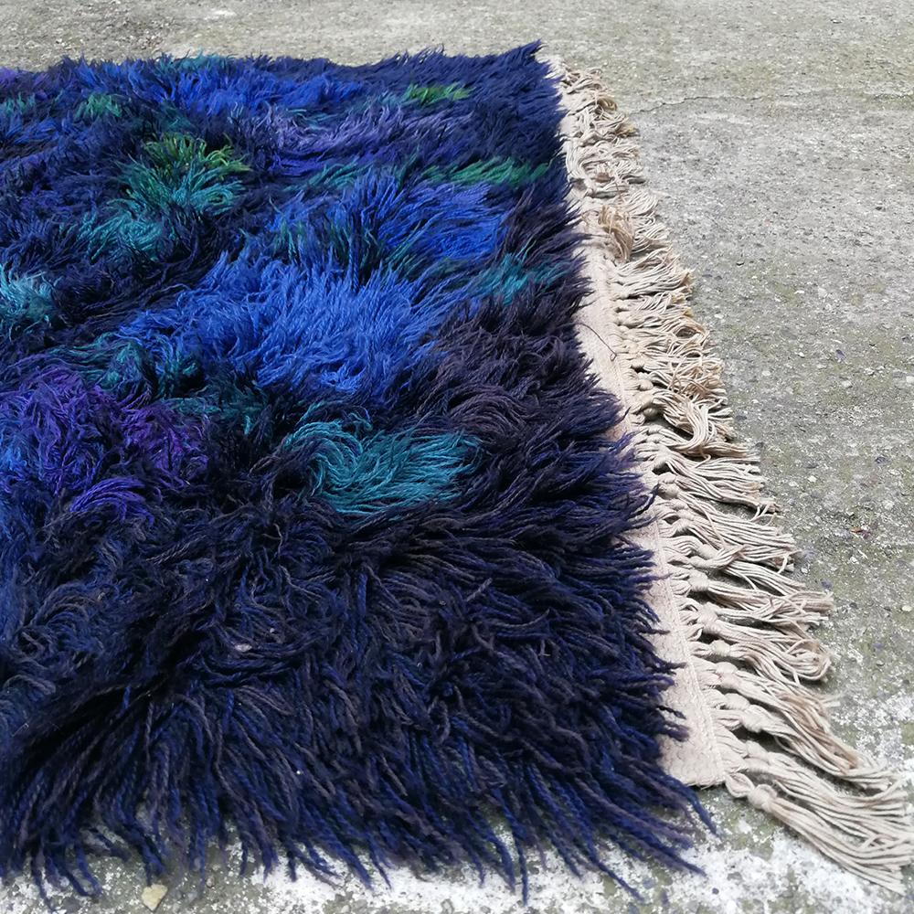 Italian Long Blue Pile Wool Carpet, 1970s For Sale at 1stDibs | the ...
