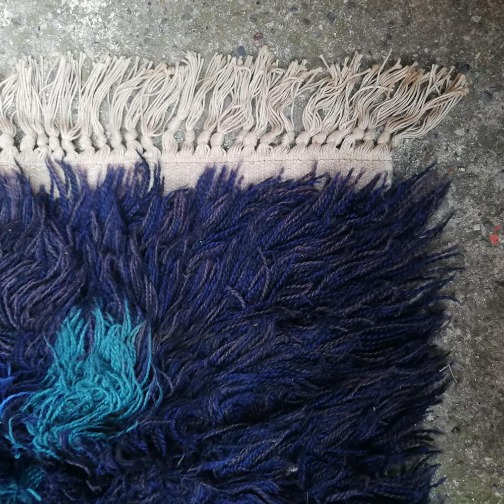 Italian Long Blue Pile Wool Carpet, 1970s For Sale at 1stDibs | the ...