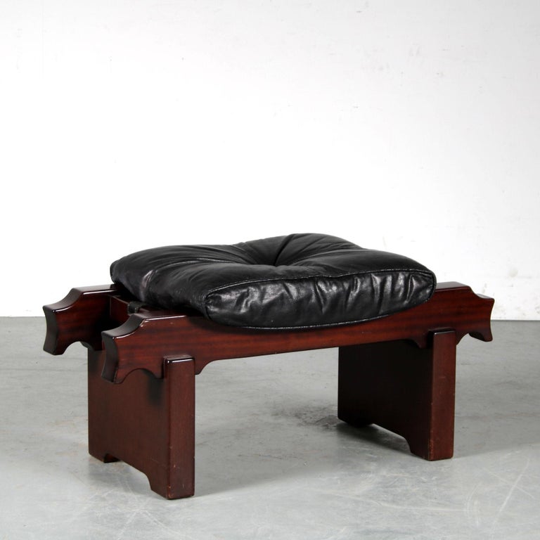 Italian Lounge Chair with Foot Stool by Luciano Frigerio, 1970 For Sale ...
