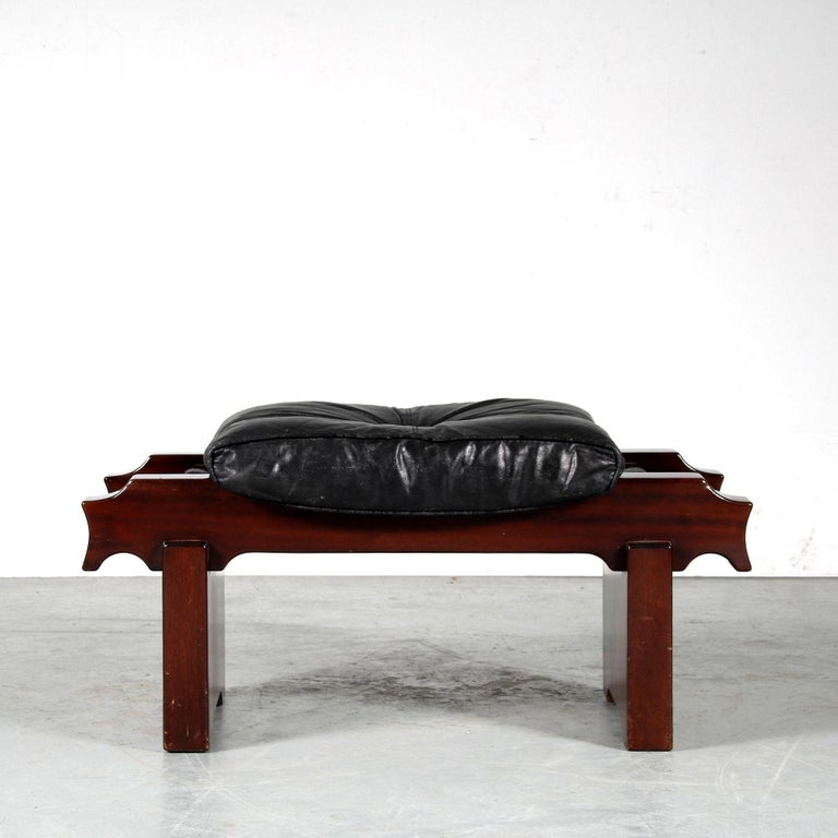 Italian Lounge Chair with Foot Stool by Luciano Frigerio, 1970 For Sale ...
