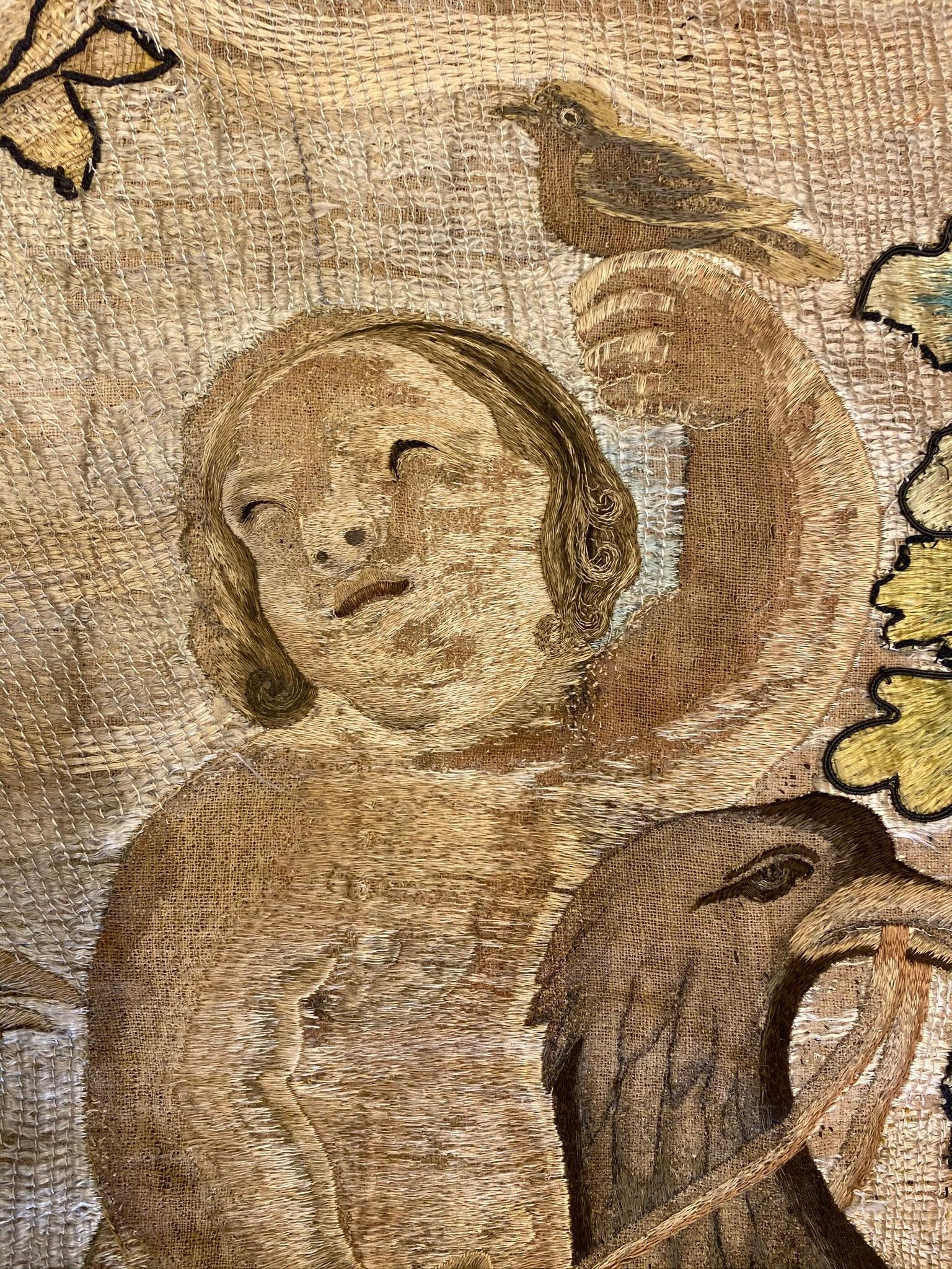 Italian Luca, Poly-Chrome Silk Pictorial Embroidery Circa 1770 For Sale ...