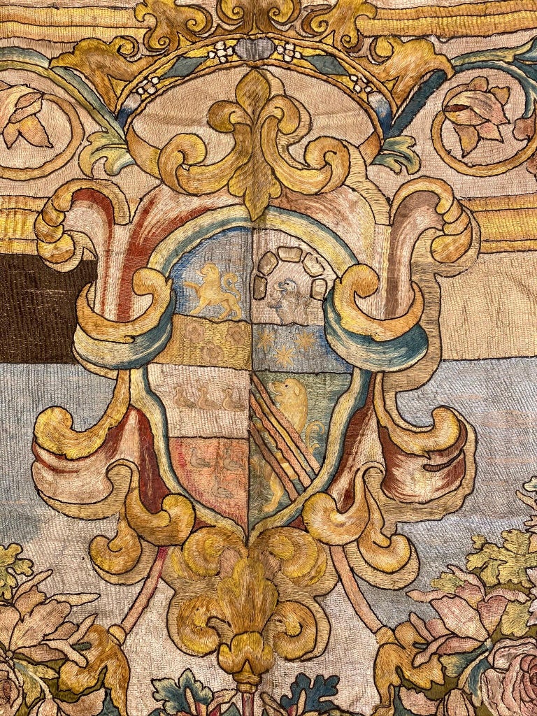 Italian Luca, Poly-Chrome Silk Pictorial Embroidery Circa 1770 For Sale ...