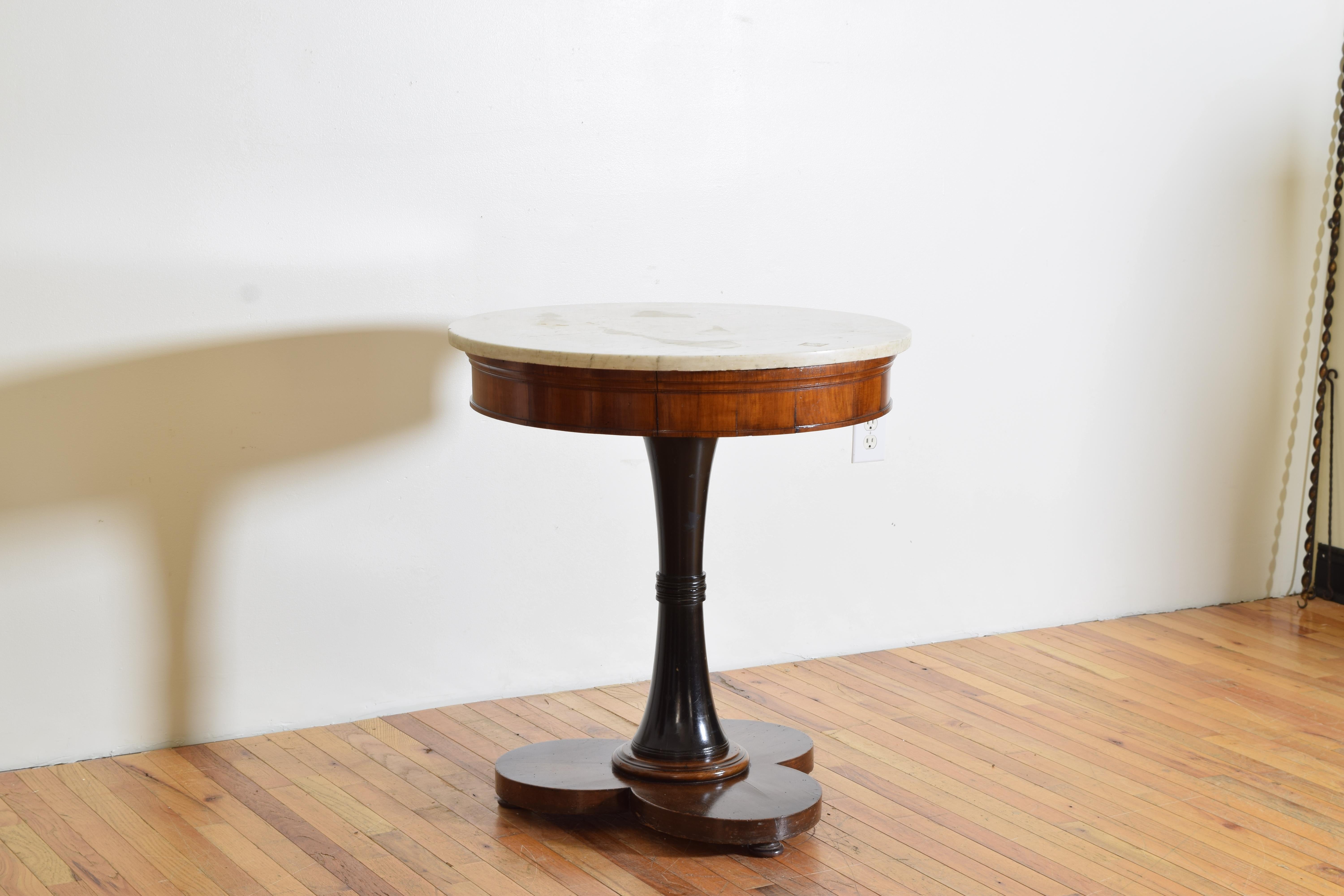 Italian, Lucca, Walnut, Ebonized, and Marble-Top Center Table, 1st ...