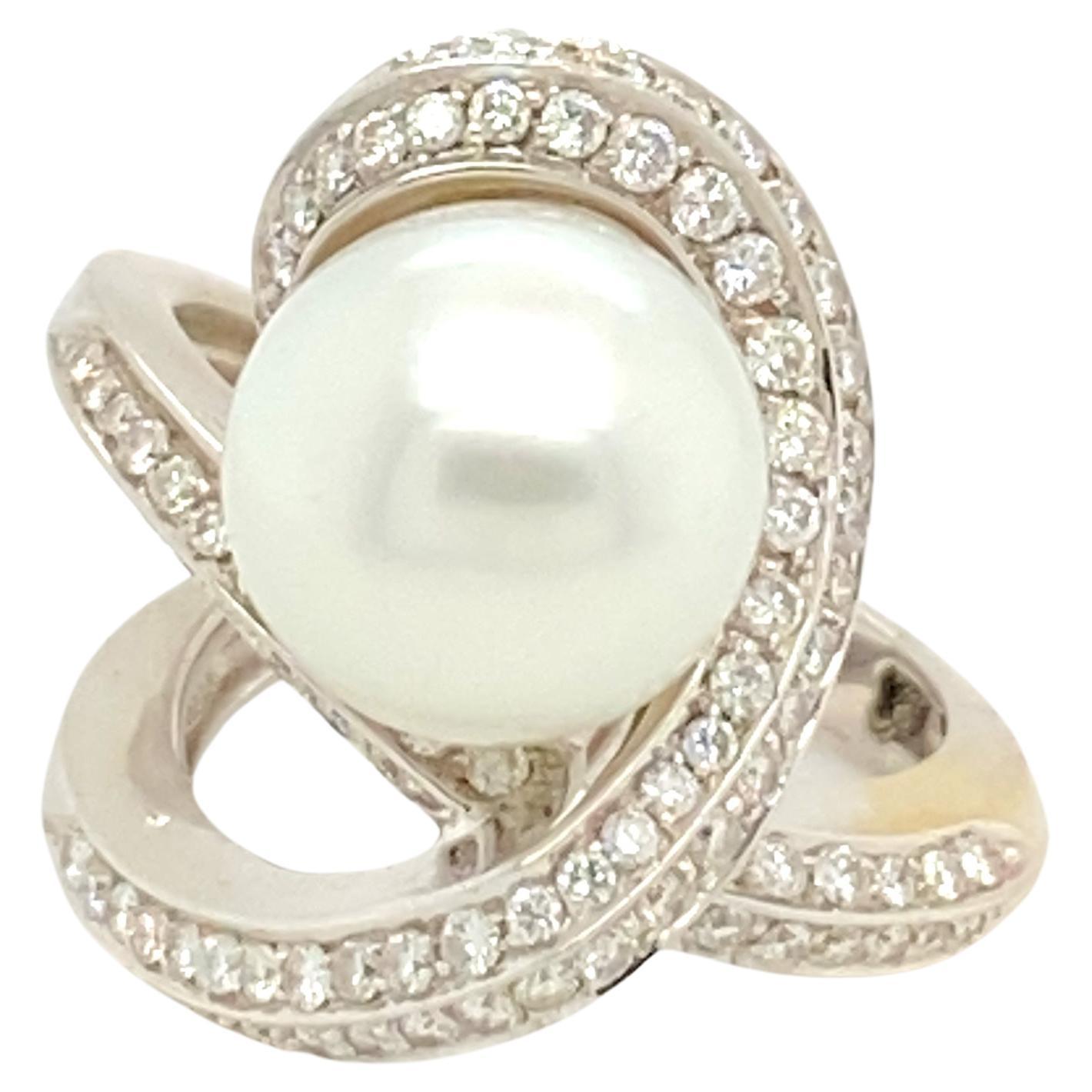 Black South Sea Pearl Ruby Diamond Gold Ring at 1stDibs