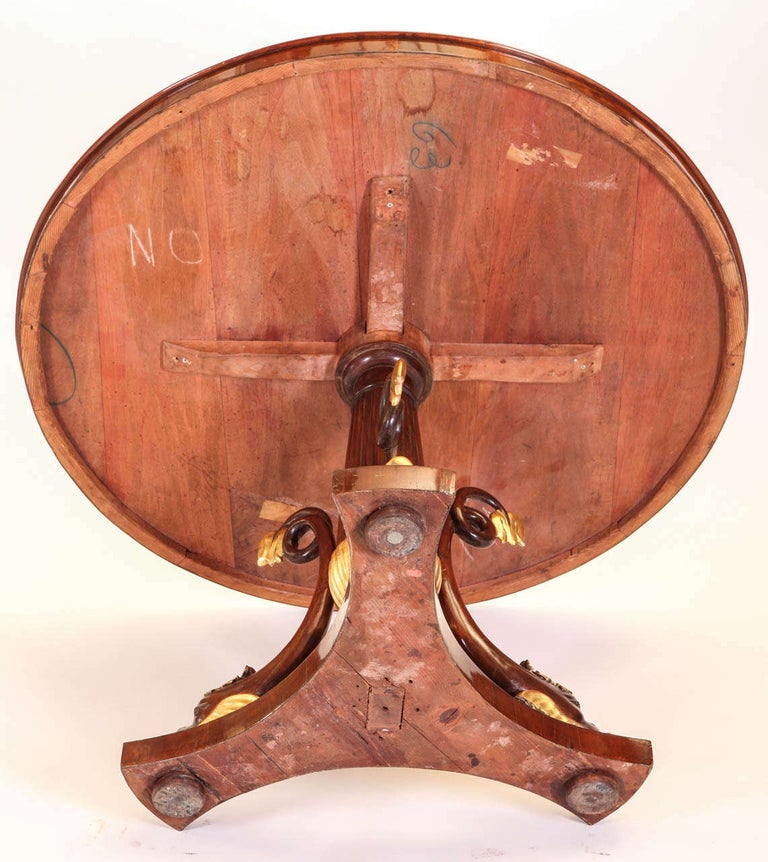 Italian Mahogany and Parcel-Gilt Centre Table For Sale at 1stDibs
