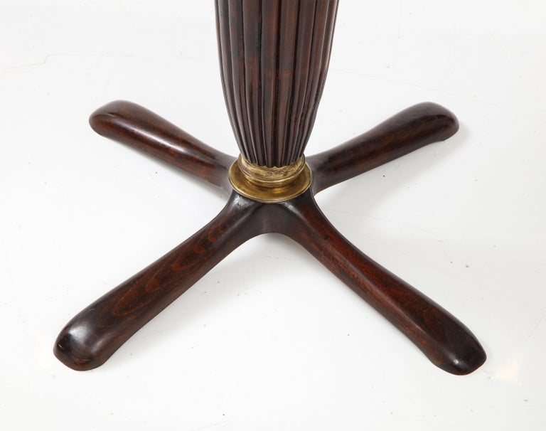 Italian Mahogany Circular Side Table with Verdi Alpi Marble Top, 1940's ...