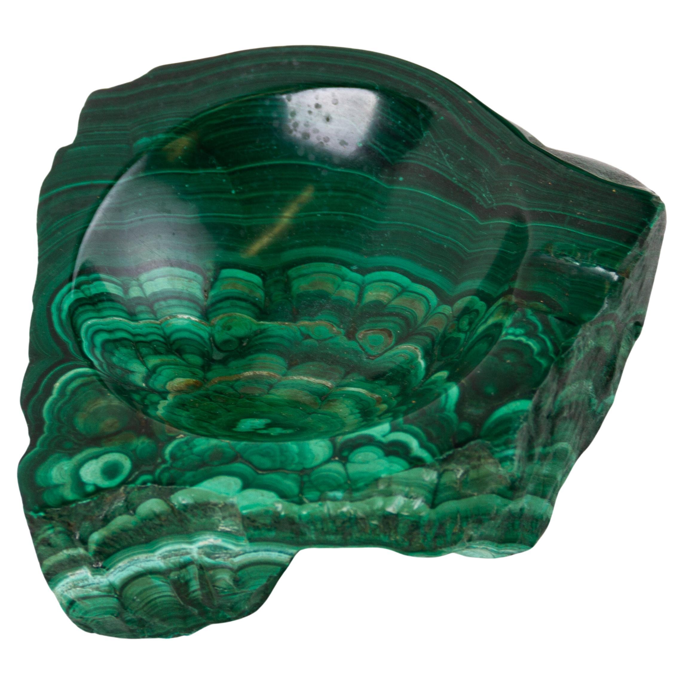 Italian Malachite Geode Specimen Mid Century Ashtray or Vide Poche For ...