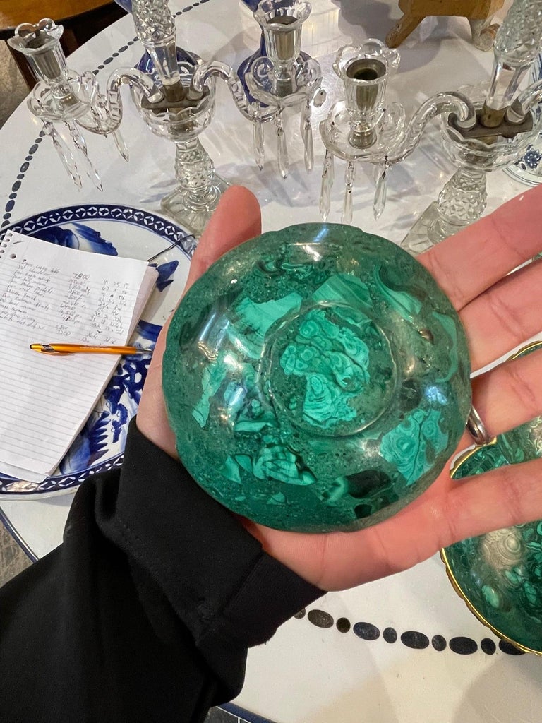 Italian Malachite Nut Dish Set For Sale at 1stDibs