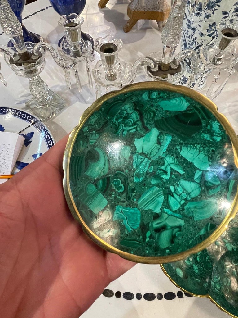 Italian Malachite Nut Dish Set For Sale at 1stDibs