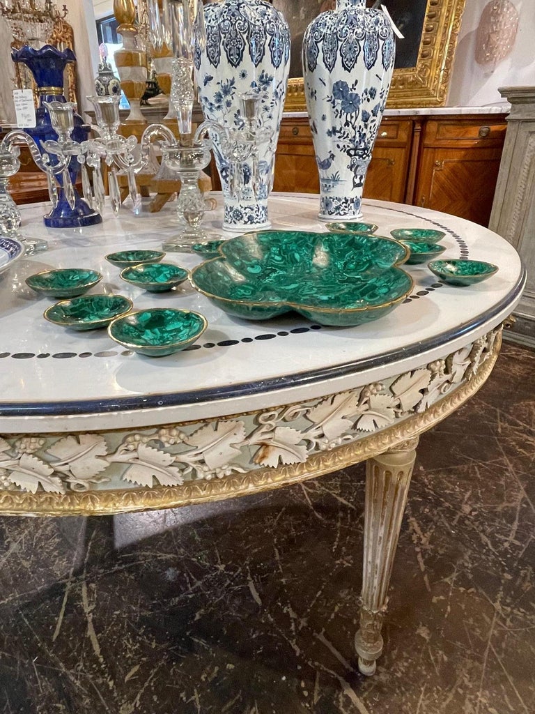 Italian Malachite Nut Dish Set For Sale at 1stDibs
