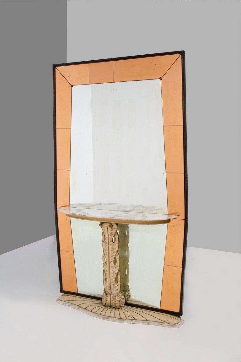 Italian Manifacture Pink Wall Mirror by Dassi For Sale at 1stDibs