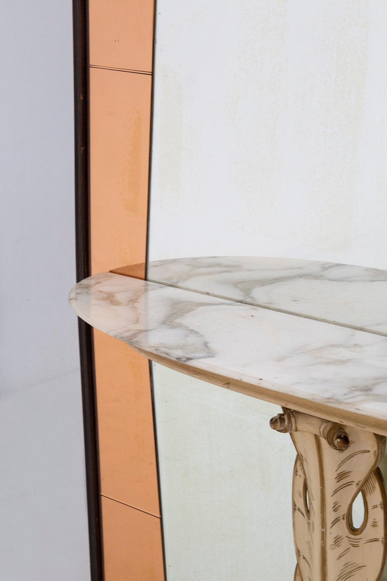 Italian Manifacture Pink Wall Mirror by Dassi For Sale at 1stDibs