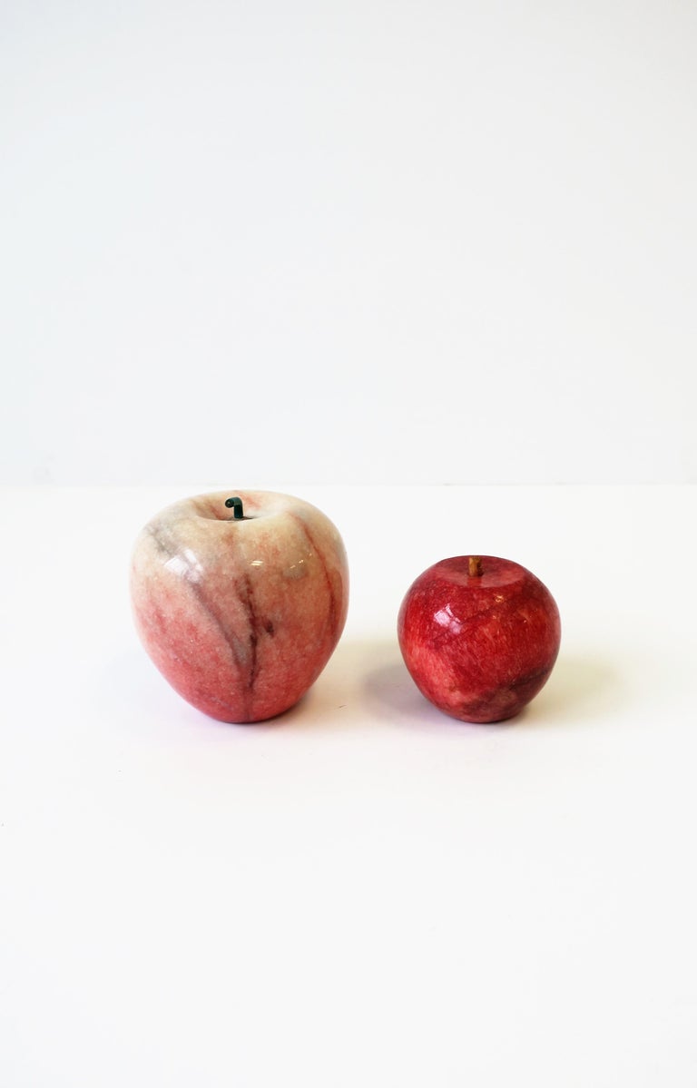 Italian Modern Marble Apple Fruit Sculptures For Sale at 1stDibs