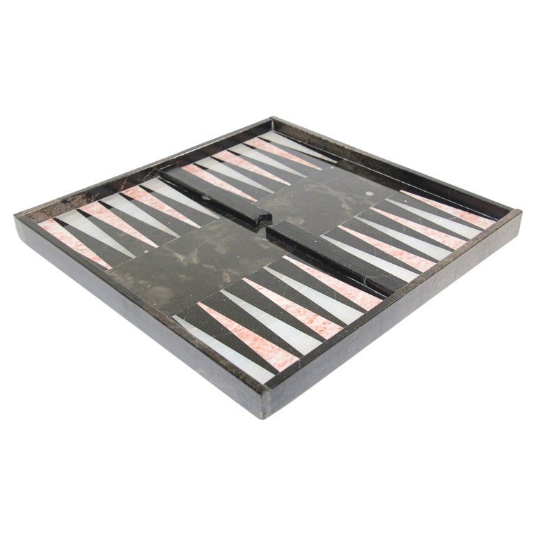Italian Marble Backgammon and Chess Board Game, 1960s For Sale at 1stDibs