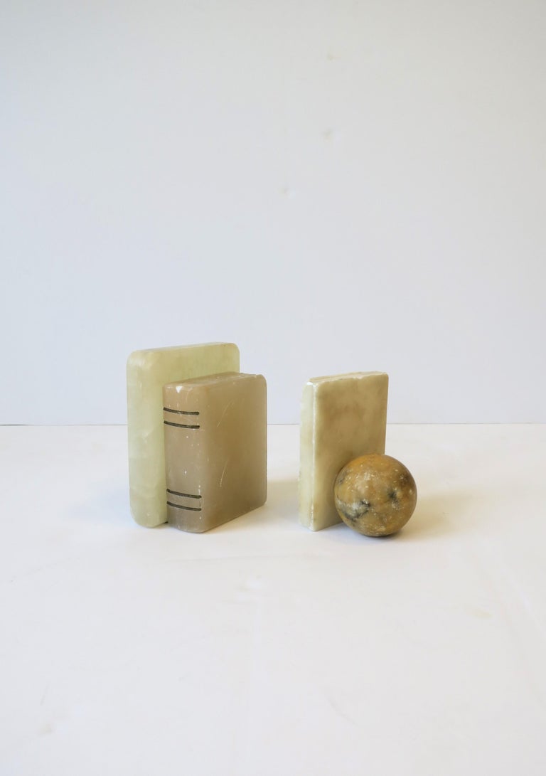 Italian Marble 'Book' Bookends, Pair For Sale at 1stDibs