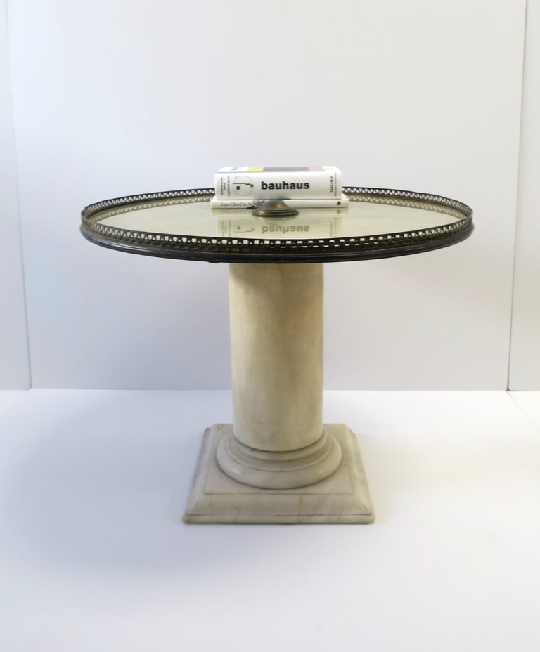 Italian Marble Column Side Drinks Cocktail Table in the Neoclassical ...