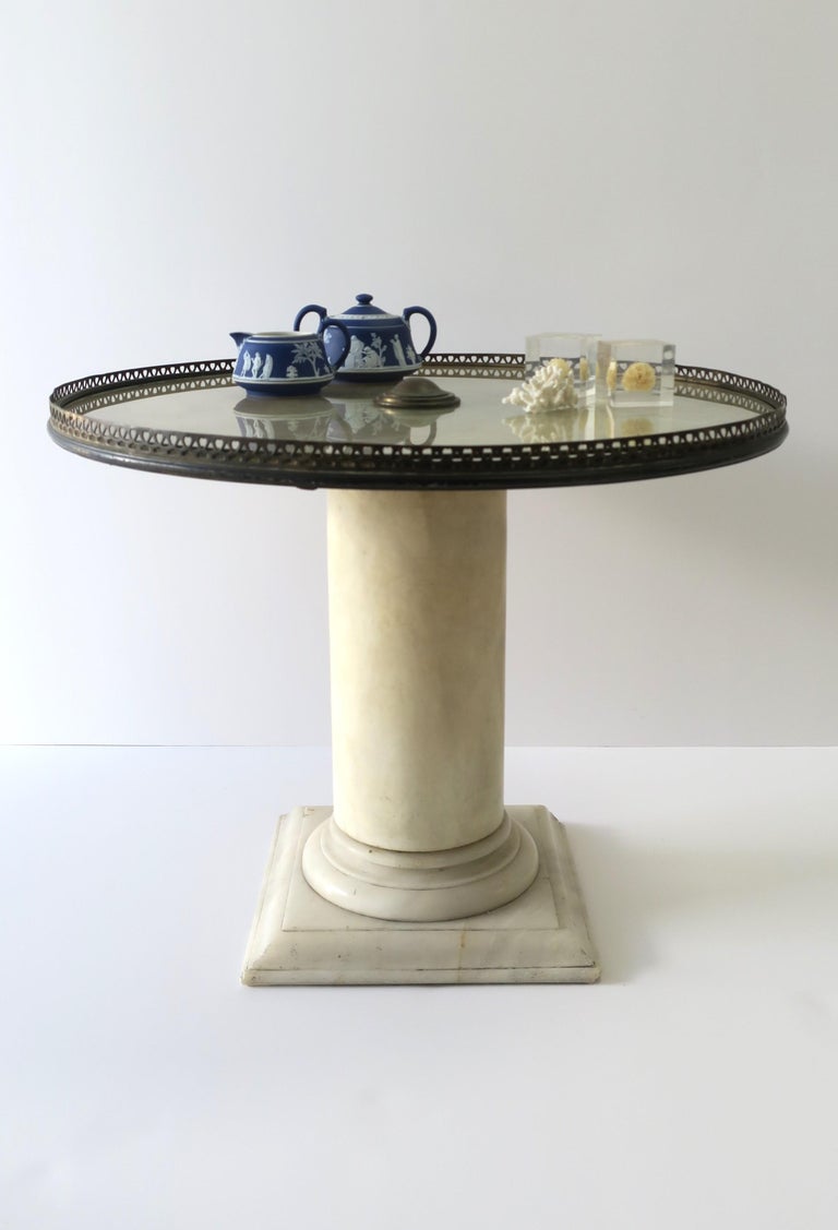 Italian Marble Column Side Drinks Cocktail Table in the Neoclassical ...