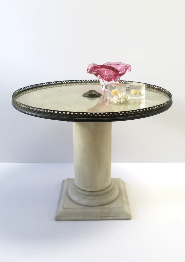 Italian Marble Column Side Drinks Cocktail Table in the Neoclassical ...