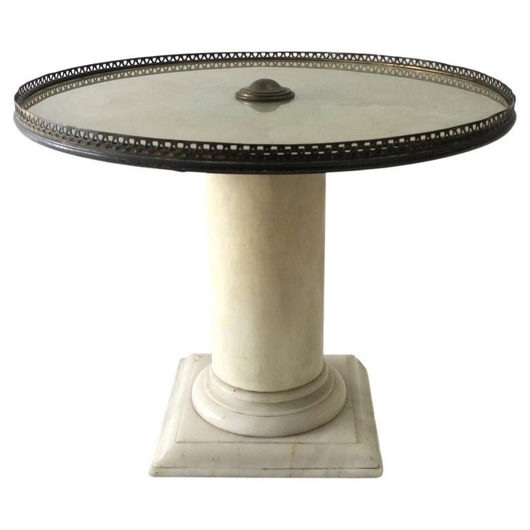 Italian Marble Column Side Drinks Cocktail Table in the Neoclassical ...