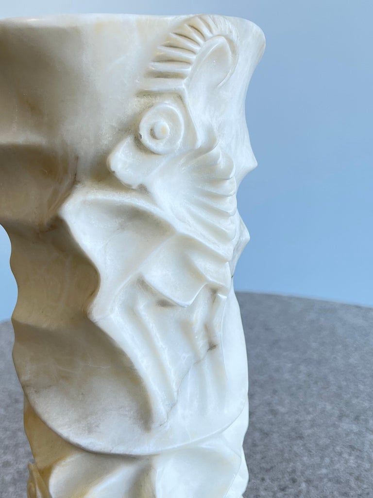 Italian Marble Large Carved Vase For Sale at 1stDibs