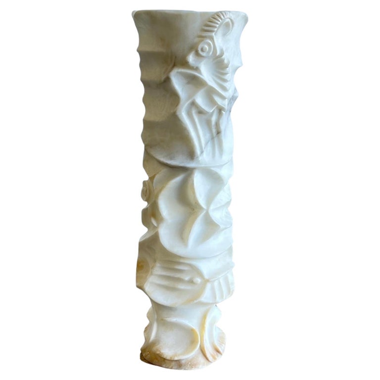 Italian Marble Large Carved Vase For Sale at 1stDibs