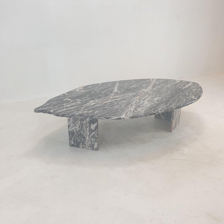 Italian Marble Leaf Shape Coffee Table, 1980's For Sale at 1stDibs